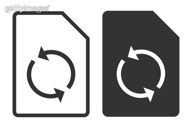 Change sim card icon. Exchange gsm symbol. Sign app button vector. 이미지 ...