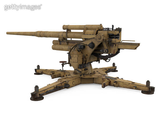 88mm Flak Gun Artillery Isolated (1400075368) 일러스트, 무료 일러스트 - 게티이미지뱅크