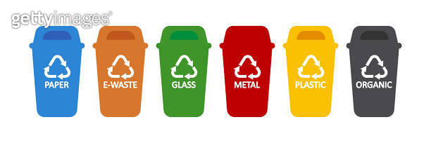 Waste segregation icon. Garbage bin symbol. Sign recycle trash vector ...