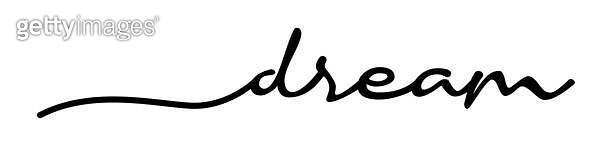 Dream Handwriting Black Lettering Calligraphy Banner. Greeting Card ...
