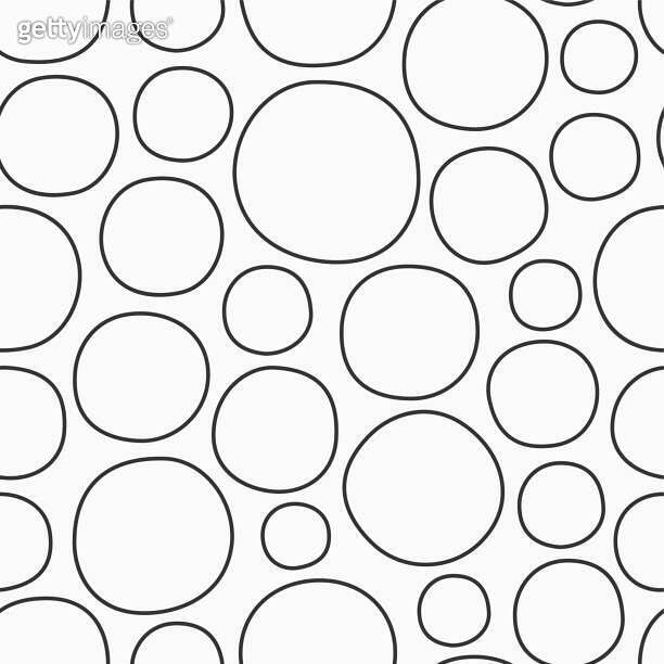 Hand drawn circles seamless vector pattern. Spots pattern, outline ...