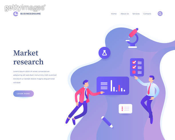 Market research concept workflow flying or levitation people and ...