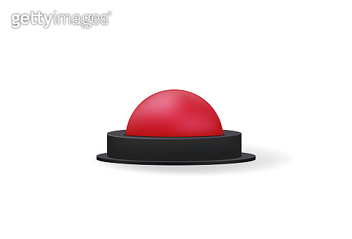Red button side view. Volumetric symbol of emergency (1407128206) 일러스트 ...