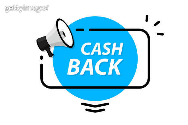 Cash back. Cash back offer, vector banner with megaphone. Return money ...