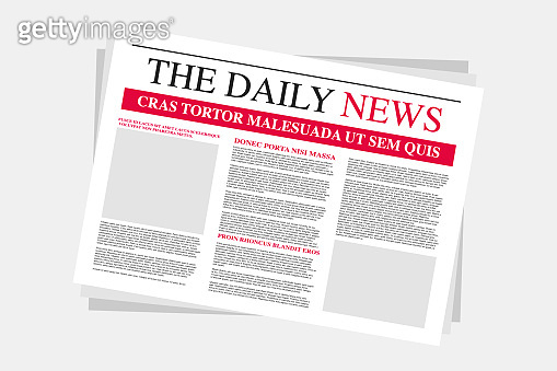 Vector mock up of a daily newspaper. Newspaper template. Newspaper with ...