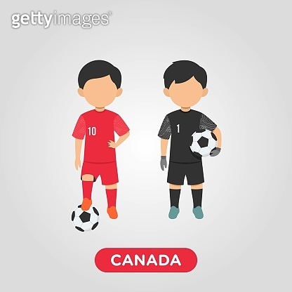 Vector Design illustration of collection of Canada football player with ...