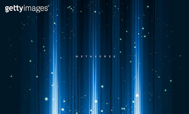 Metaverse on Business abstract glowing light lines. Neon light, light ...