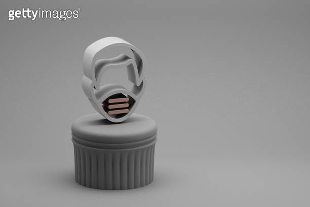 Beautiful abstract illustrations mask symbol icons on a column stand ...