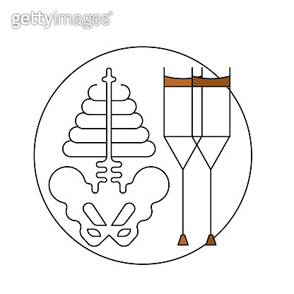 Round template health care icon, spinal injury symbol (1413757828) - 게티 ...