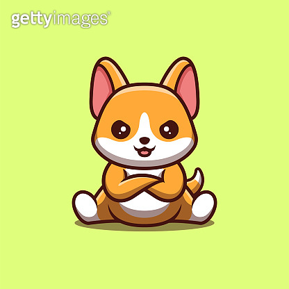 Corgi Sitting Angry Cute Creative Kawaii Cartoon Mascot Logo 이미지 ...