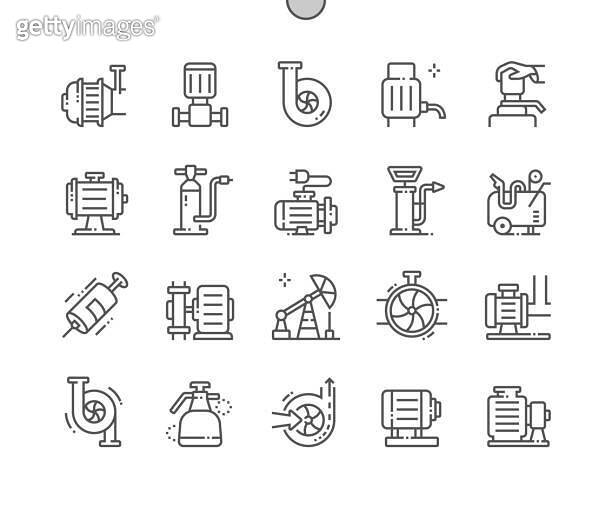 Pump. Compressor. Home water pump. Industrial, service machine. Pixel ...