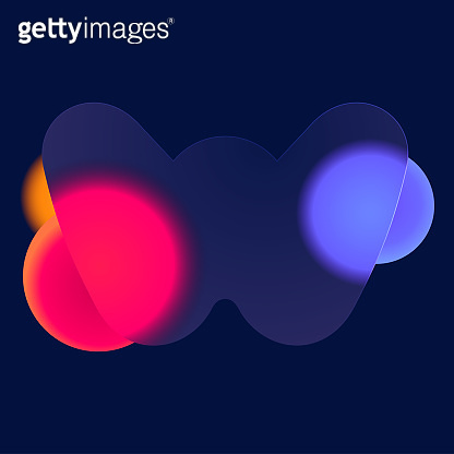W letter logo in Glass morphism style. Vector multicolor translucent ...