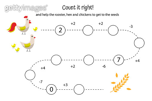 Math game for preschoolers. Addition, subtraction, counting to ten ...