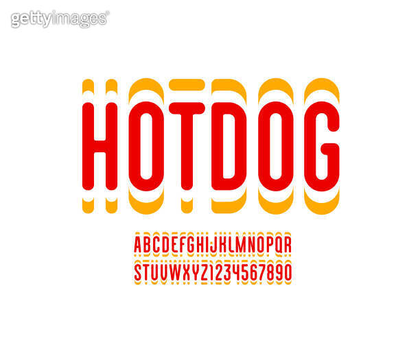 Condensed alphabet, narrow font, modern letters and numbers, vector ...