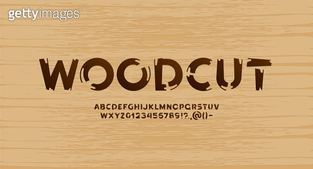 Wood cursive font, Hand drawn brush stroke alphabet (1384172465) - 게티이미지뱅크