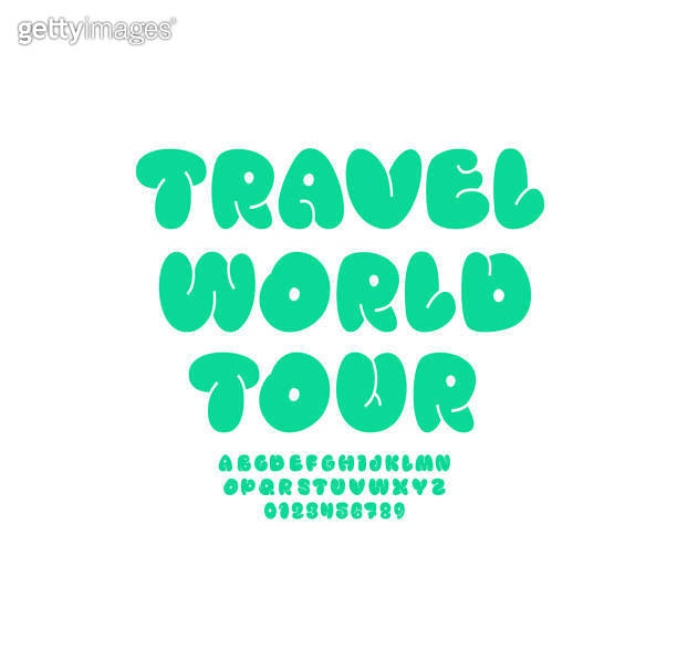 inflatable font, comic alphabet in the cartoon style, uppercase and ...