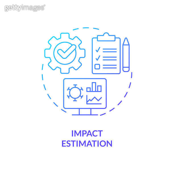 Impact estimation blue gradient concept icon (1407985193) 일러스트, 무료 일러스트 ...