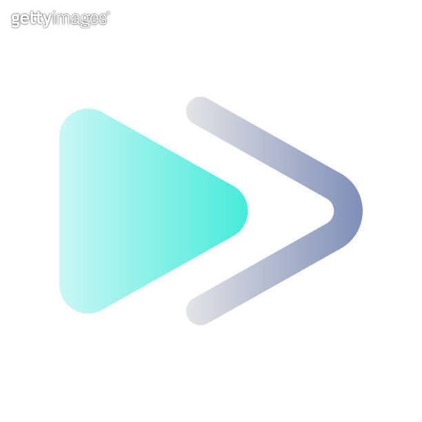 Fast forward button flat gradient color ui icon 이미지 (1410042431) - 게티이미지뱅크