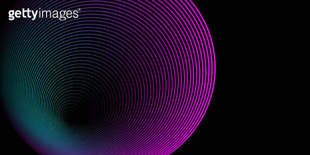 Circle with squeeze effect. Abstract neon lines. Modern vector ...