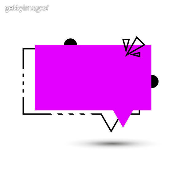 Empty violet sign speech bubble in memphis style. Modern icon or ...