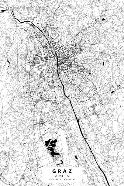 Graz, Austria Vector Map (1452619962) 일러스트, 무료 일러스트 - 게티이미지뱅크