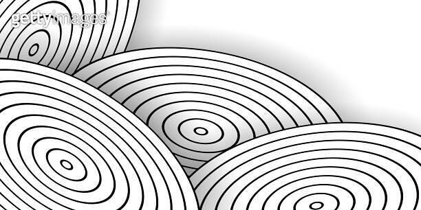 Abstract white background with round lines. Round shapes overlap ...