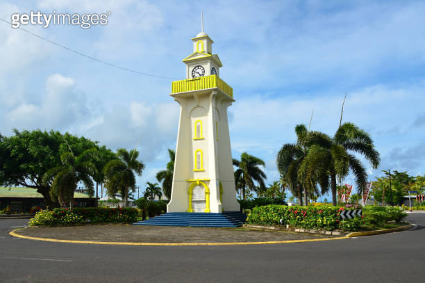 Clock tower on Beach Road, Apia, Samoa 이미지 (1368170177) - 게티이미지뱅크