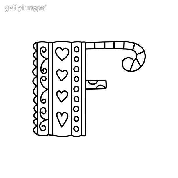 Doodle letter F. Hand drawn line ABC. Sketch alphabet. Kids ...