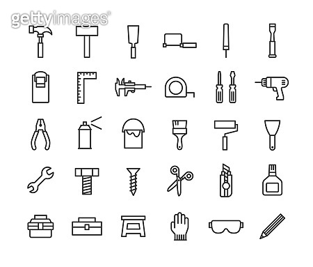 DIY line drawing icon set 이미지 (1401510247) - 게티이미지뱅크
