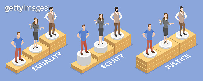 3D Isometric Flat Vector Conceptual Illustration of Equality Vs Equity ...