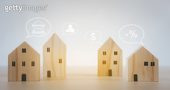 Insurer protecting a house with small House Model With textbox -% minus ...