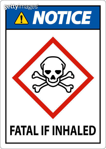 Notice Fatal In Inhaled Sign On White Background (1400979922) 일러스트, 무료 ...