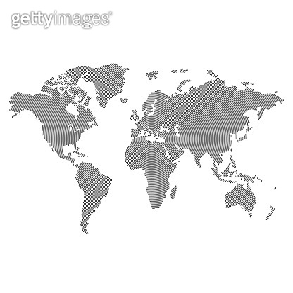 Wave world map vector. 이미지 (1397804332) - 게티이미지뱅크