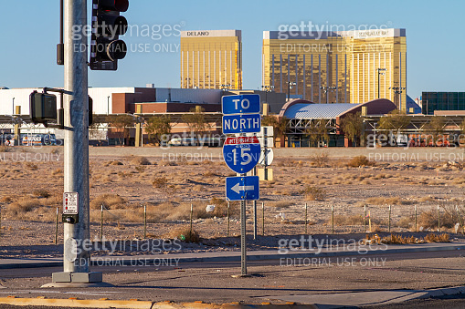 Interstate 15 street sign in Las Vegas, Nevada 이미지 (1384325257) - 게티이미지뱅크