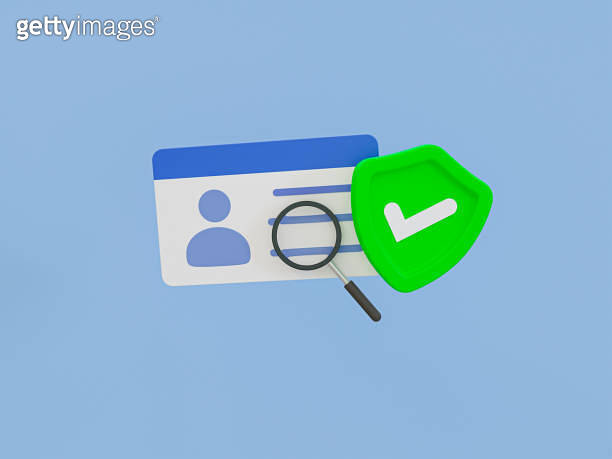3d cartoon ID card verification. Unauthorized use. Authentication ...
