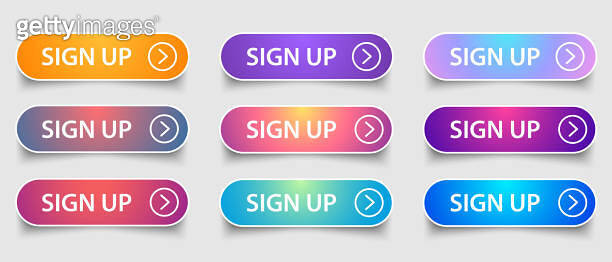 sign in sign up web buttons set. outline and filled ui web buttons in ...
