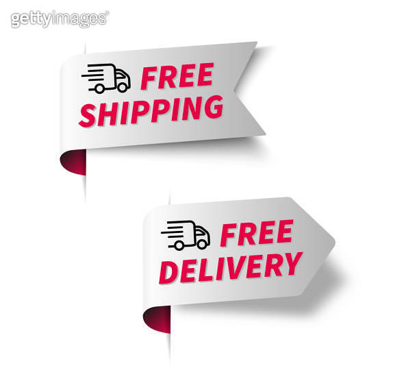 Free delivery and free shipping 3d banner design. Vector illustration ...