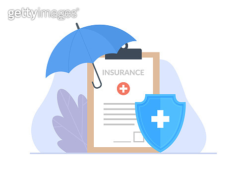 Health insurance contract. Vector illustration of insurance concept ...