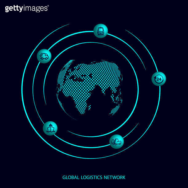 Global logistics network. Map global logistics partnership connection ...