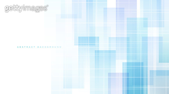 Abstract blue and purple geometric square shapes on white background. Modern simple vertical ...