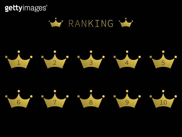 Luxury golden crown silhouette ranking number icon set (1401865857 ...