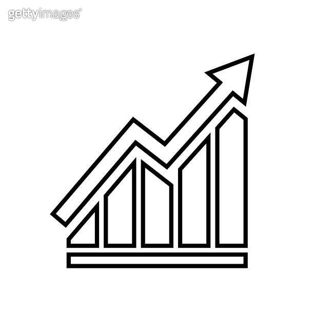 Graph with arrow. Graph icon. Arrow with chart. Growth of business ...