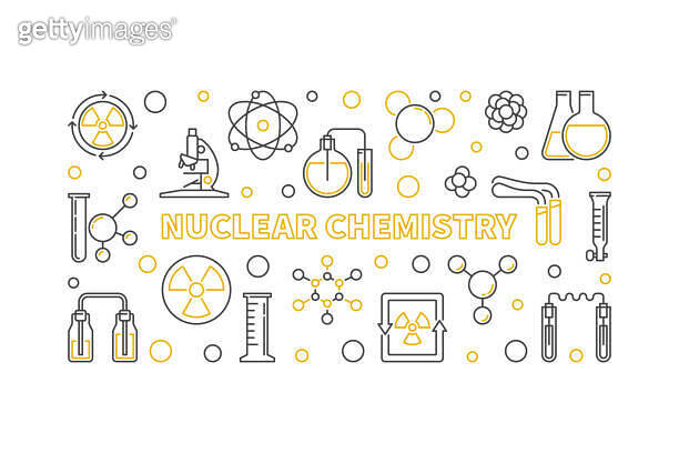 Nuclear Chemistry vector concept line horizontal banner 이미지 (1422720668 ...