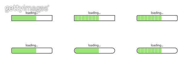 Vector set of loading icons on isolated background. Page loading, data ...
