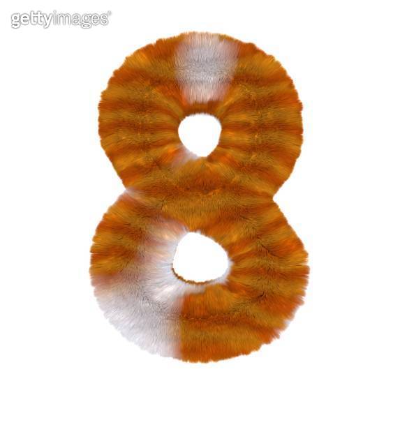 Orange Tabby Cat Themed Font Number 8 (1386998834) 일러스트, 무료 일러스트 - 게티이미지뱅크
