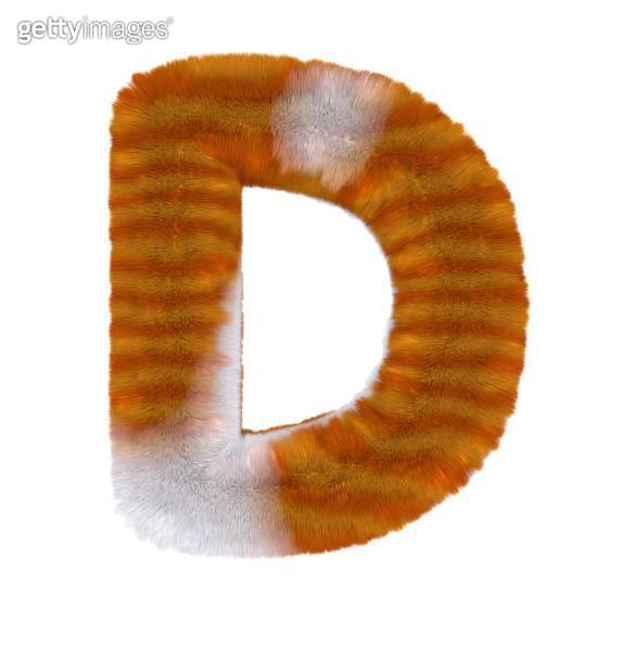 Orange Tabby Cat Themed Font Letter D (1386998766) 일러스트, 무료 일러스트 - 게티이미지뱅크