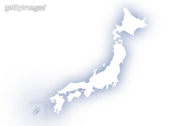White map of Japan. Blue blur shadow design. vector illustration ...