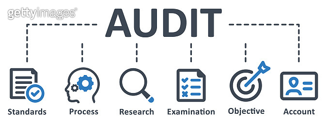 Audit icon - vector illustration . audit, standard, research, process ...