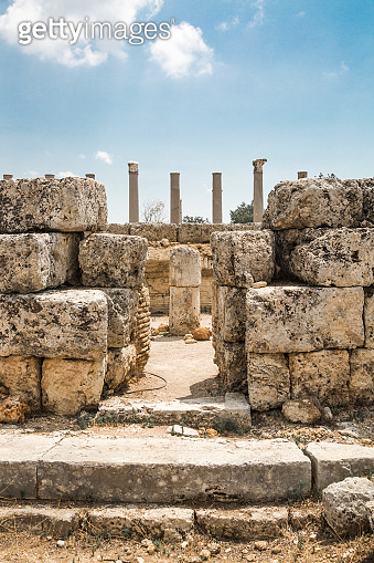 Perge, view on the ruins of Market square. Greco-Roman ancient city ...