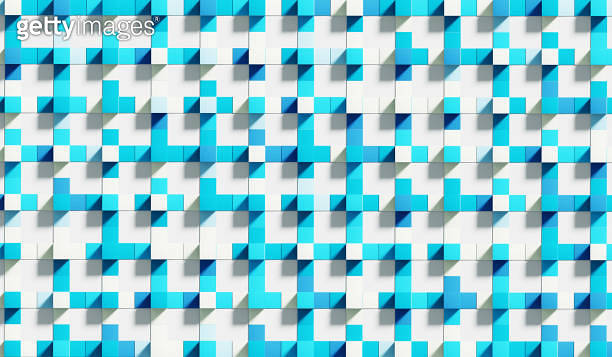 Cube wall. Geometric abstract background made of many rotating cubes ...